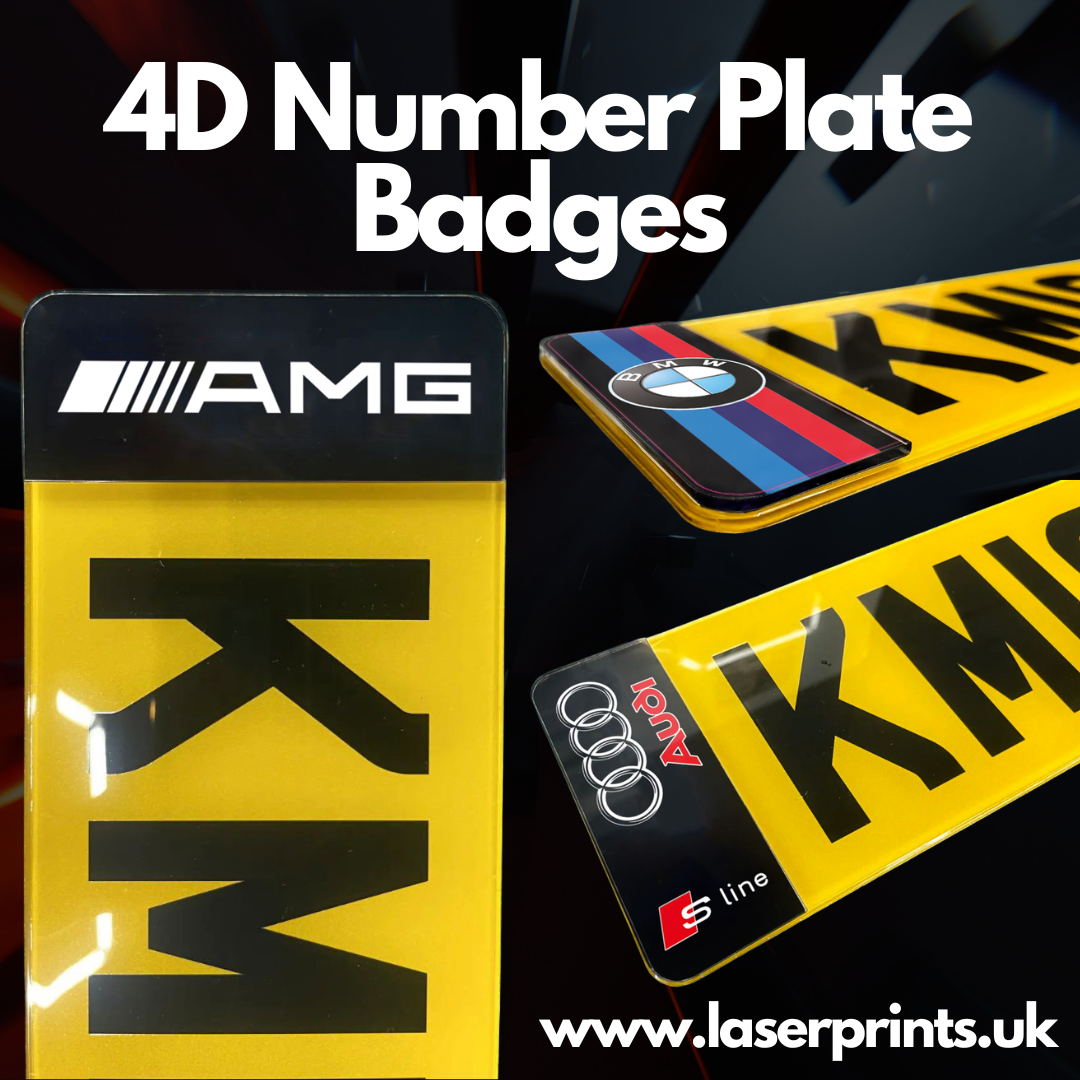 4D Number Plate Badges – Laser Prints